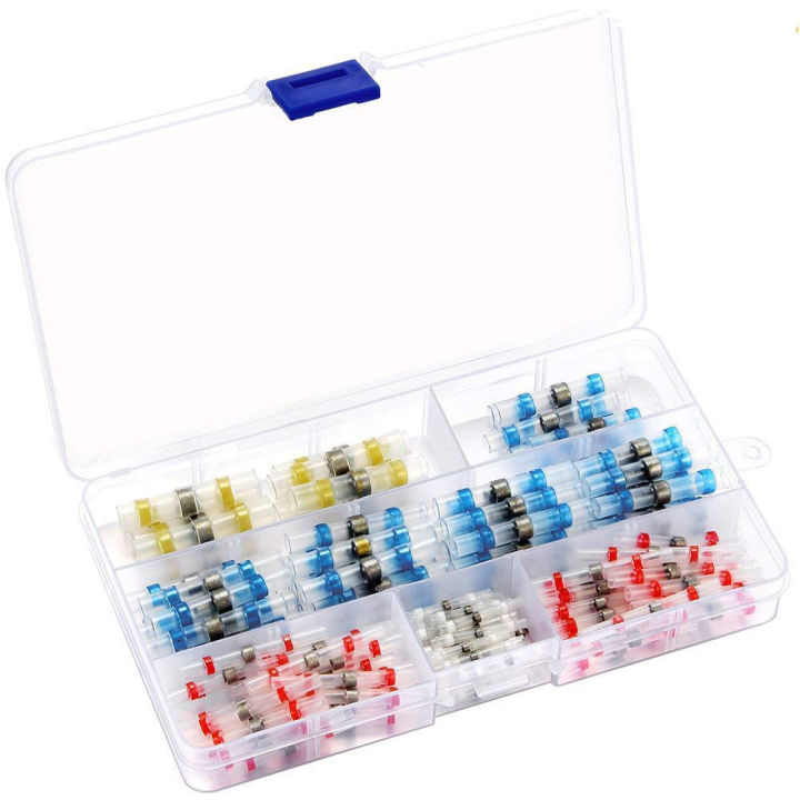 150PCS Solder Seal Wire Connectors Kit Heat Shrink Butt Connectors Waterproof and Insulated ...