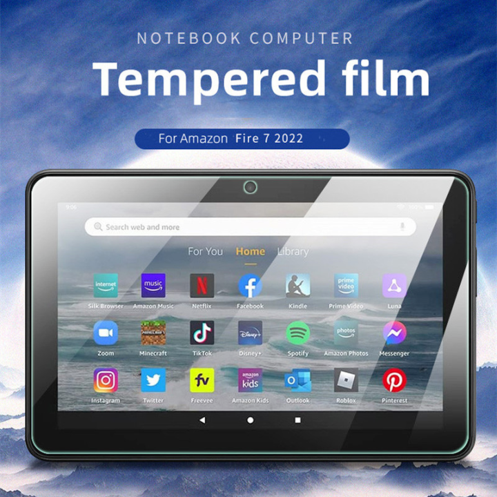 Screen Protector for Kindle Fire 7 2022 7 Inch case Tempered Glass Film ...