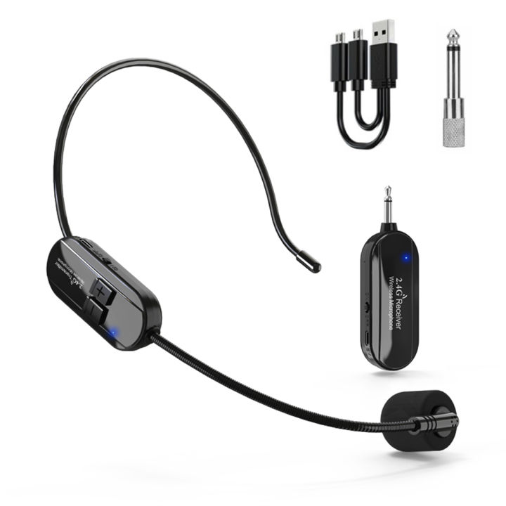 2.4G Wireless Microphone Headset Mic For Voice Amplifier Speaker ...