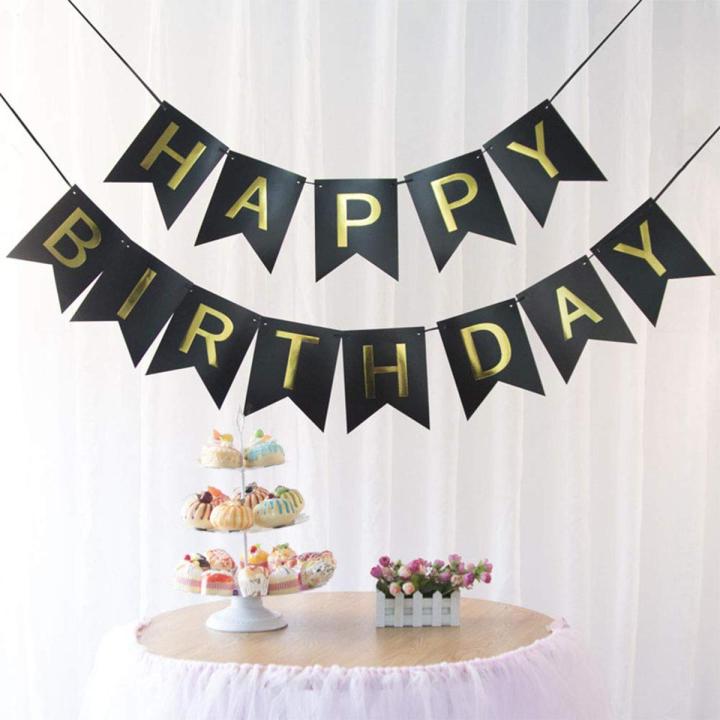Happy Birthday String Flag Exquisite Hanging Paper Birthday Banner for ...
