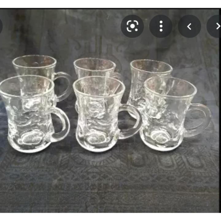 Crystal Clear Ball Design Glass 6 Pieces Tea Cup Set--07 | Daraz.com.bd
