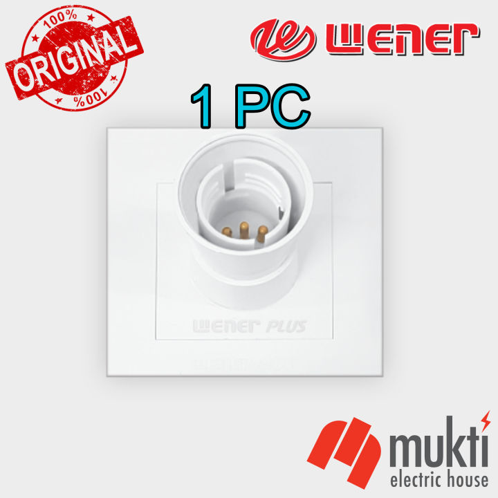 1PC WENER Plus Lamp Holder White 2 IN 1 Pin B22 and Pech E27 Premium ...