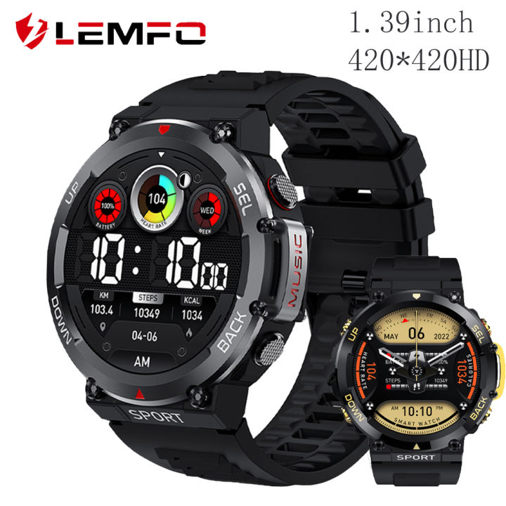 LEMFO Smart Watch Men 1.39'' 420*420 HD Screen IP68 Waterproof ...