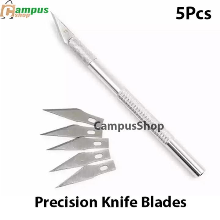 Precision Knife With 5 Blades (Aluminium Body) | Daraz.com.bd