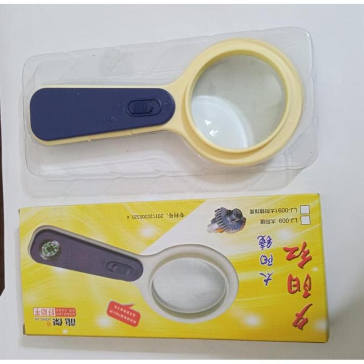 LJ-009 Magnifying Glass 60mm Diameter With White LED Light Source Hand ...