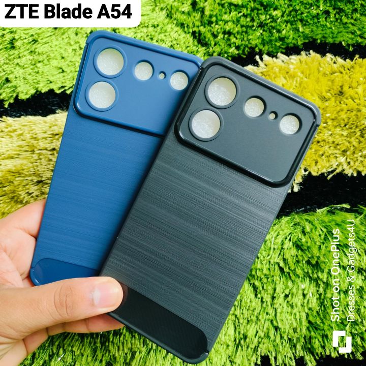 𝐙𝐓𝐄 𝐁𝐥𝐚𝐝𝐞 𝐀𝟓𝟒 Back Cover Soft Silicone With Carbon Fiber Design Luxury ...