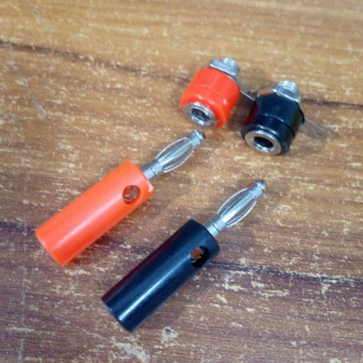 1Pair- MALE FEMALE Banana PLUG SOCKET 4mm Lantern Head RED & BLACK Plug ...