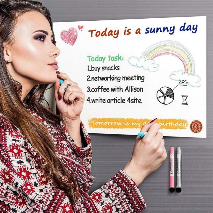 A3/A4/A5 Reusable Message Board Flexible Drawing Board Soft Fridge ...