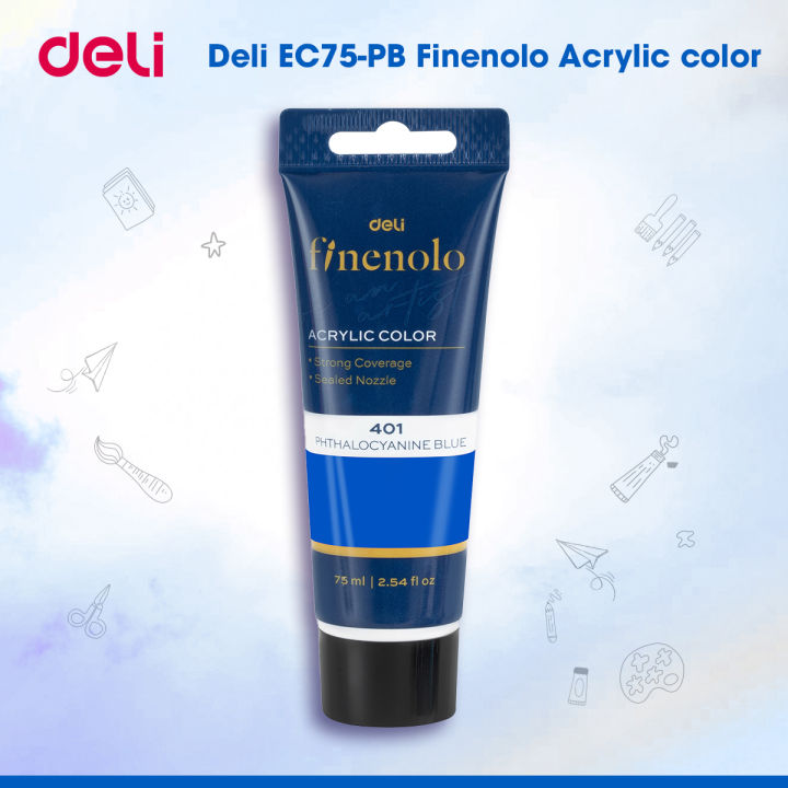 Deli EC75-PB Finenolo Acrylic color 75ml PHTHALOCYANINE BLUE | Daraz.com.bd