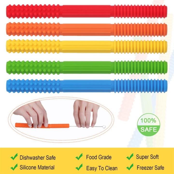 【Worth-Buy】 6-12 Months with Cleaning Brushs Flexible Soft Baby Teether ...