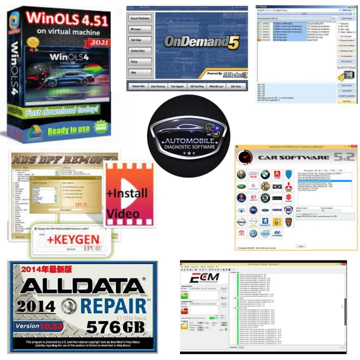 Automobile Repair Software Collection Alldata, Mitchel Od5, Toyolex3, toyolex4, Dpf, Egr, Lambda ...
