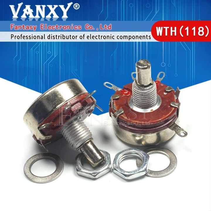 5PCS WTH118 2W 1A Potentiometer 22k ohm WTH118-2W Round Shaft Carbon ...