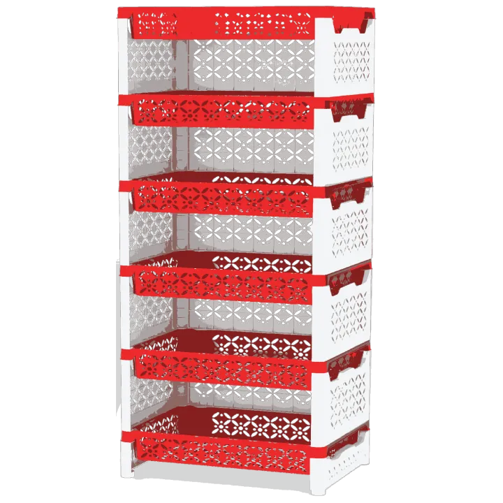 Akij Stacko-Rack-Fitfat-6 Steps - 3 Side-Red | Daraz.com.bd