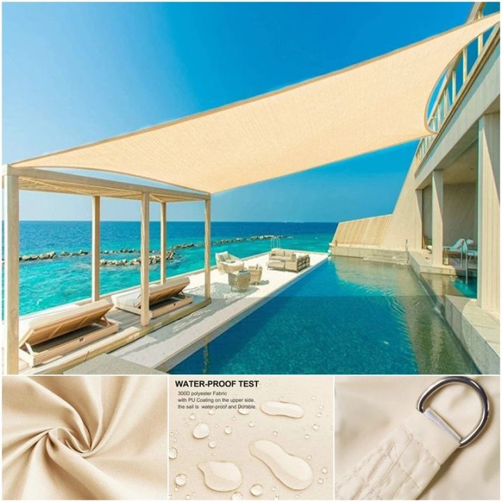 300D polyester outdoor sunshade sail, waterproof and UV proof awning ...