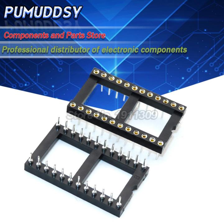 10PCS wide body DIP24 IC ROUND HOLE SOCKET 24p DIP CHIP TEST HOLDER ...