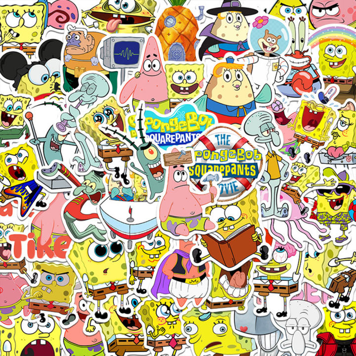 50PCS Cartoon SpongeBob SquarePants Stickers Mobile Phone Case Computer ...