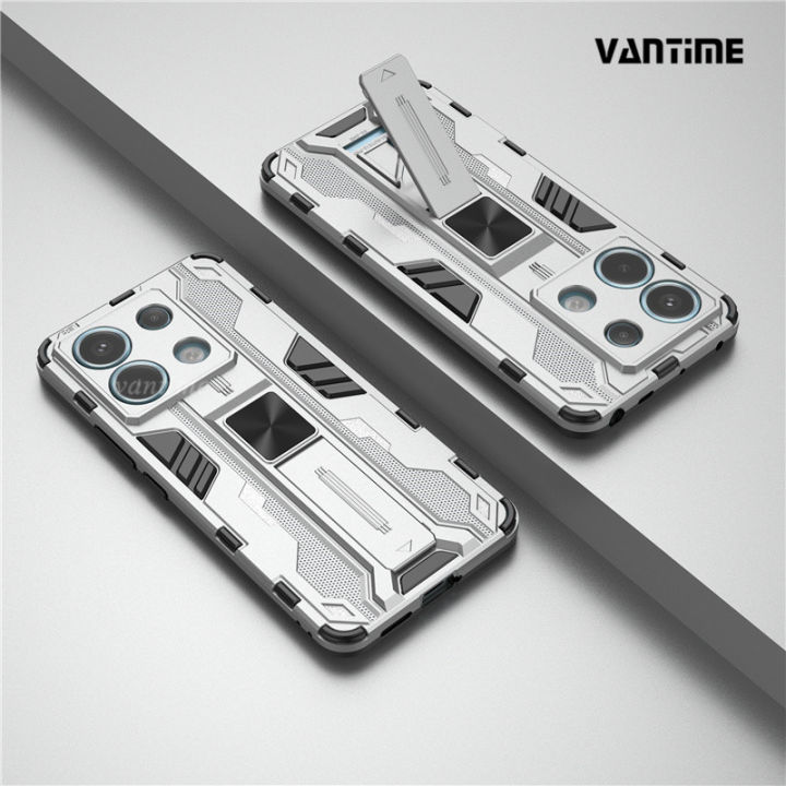 Vantime for Xiaomi Redmi Note 13 Pro 5G / Poco X6 5G Case Kickstand Camera Lens Protect Cover ...