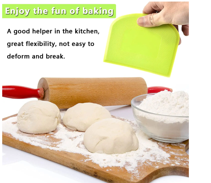 PE Plastic Flexible Bowl Scraper, Sharp Edge & Angles Dough Cutter ...