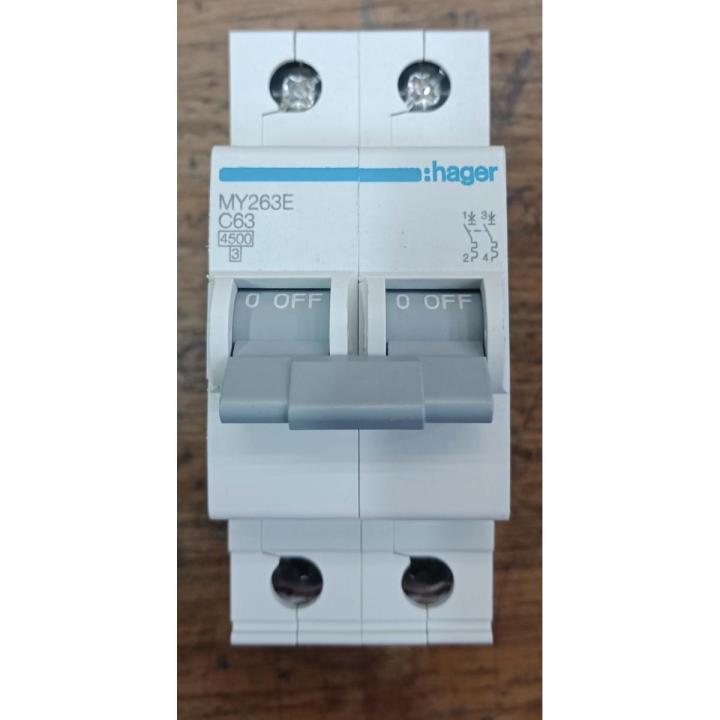 Hager 63A DP MCB Circuit breaker, Double Pole, Highest quality, International Brand By Kazi ...