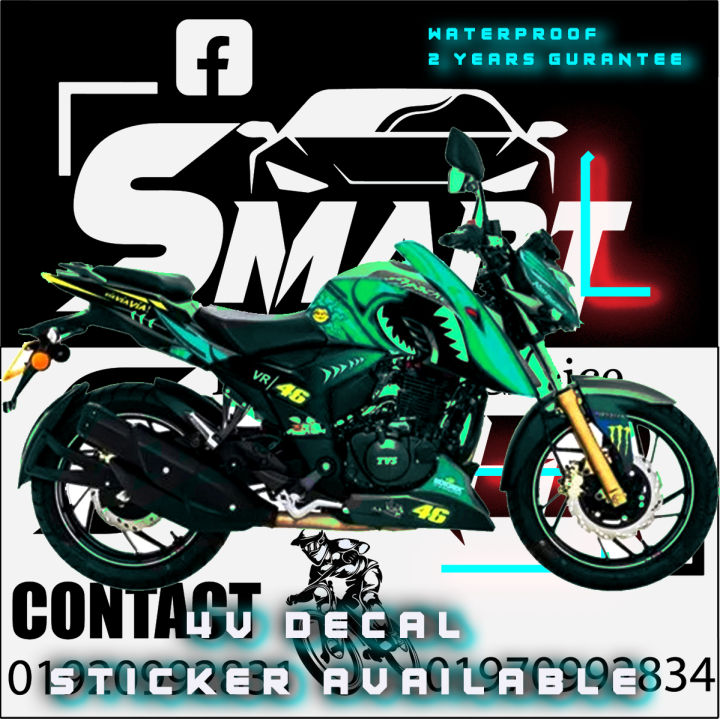 4v shark body sticker || bike body sticker || bike decal sticker ...