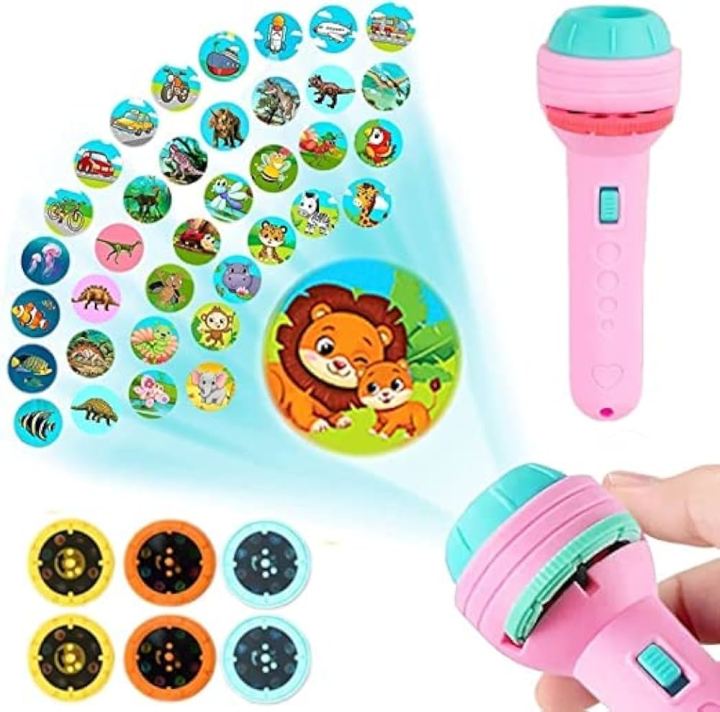 Mini Projector Torch Kids Flashlight Story book Educational Light-up ...