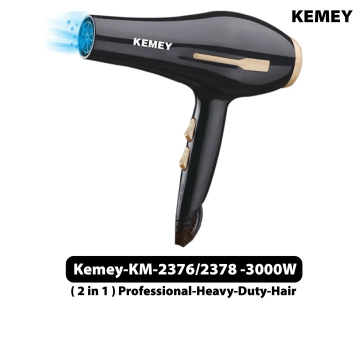 Kemey KM-2376/2378 3000W (2 in 1) Powerful Professional Heavy Duty Hair ...