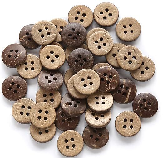 Coconut Shell Buttons Size 1/2 Inch 4 Holes 12.5mm Coconut Button for ...