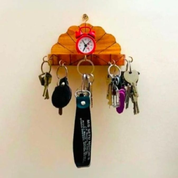 Wooden Uncommon Design Key Holder with Polish including hooks 01 pcs ...