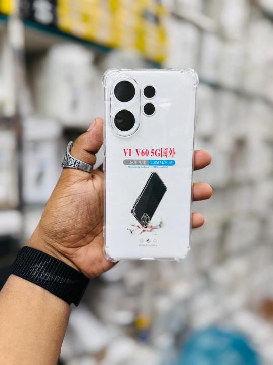 For Vivo V60 5G Silicone Airbag cover Shockproof Transparent Protective ...