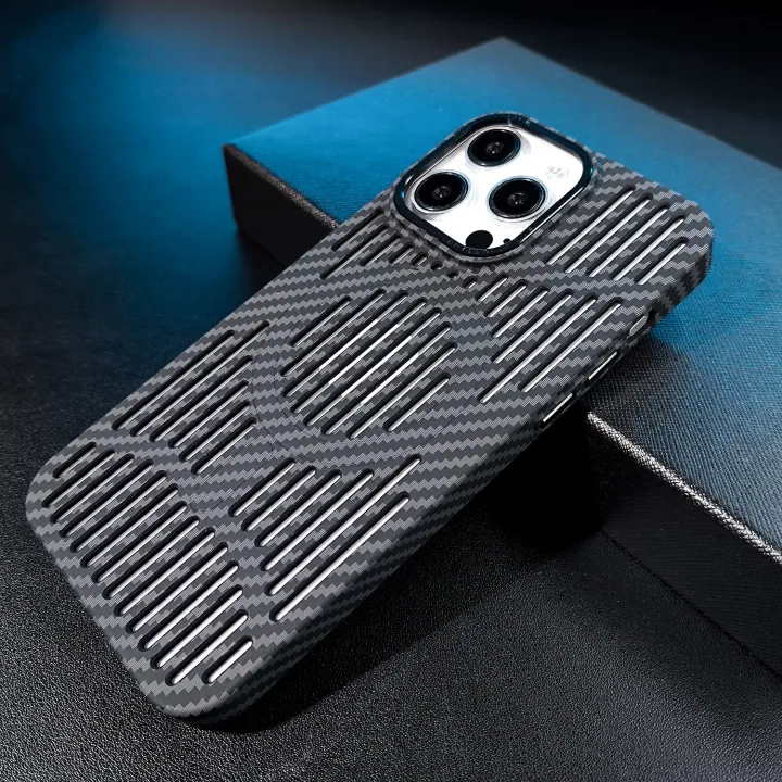 HODON Luxury Carbon Fiber Heat Dissipation Magnetic Cases For iPhone 16 ...