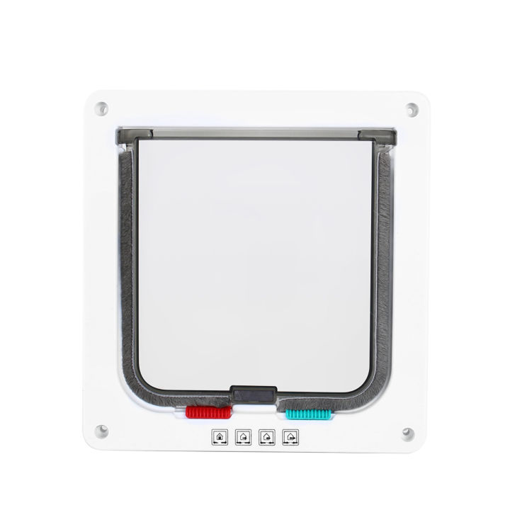 M Size 4 Way Lockable Pet Cat Small Dog Flap Door For Pet Care | Daraz ...