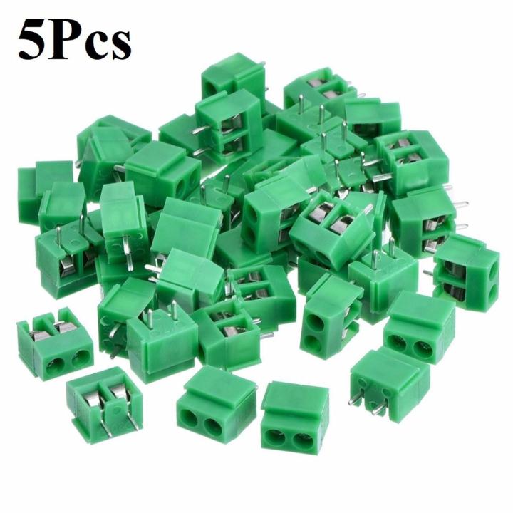 5Pcs 2Pin GREEN Color KF301-2P 2 Pin Leads Plug-In PCB Mount Straight ...