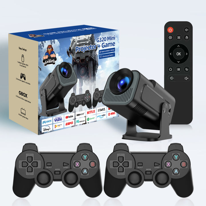 Velec Video Game Console With 4K Android Projector HY320 MINI 2.4G Double Wireless Controller ...
