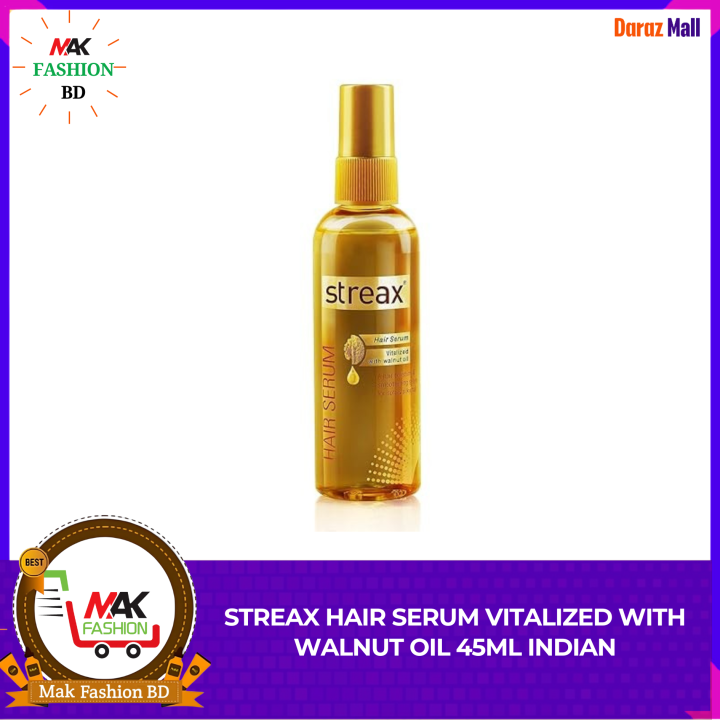 Streax Hair Serum Vitalized with Walnut Oil 45ml INDIAN | Daraz.com.bd