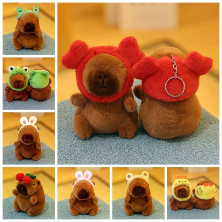 Capybara Fluffy Rabbit Hat Capybara Plush Pendant Hairpin Bear Cherry ...