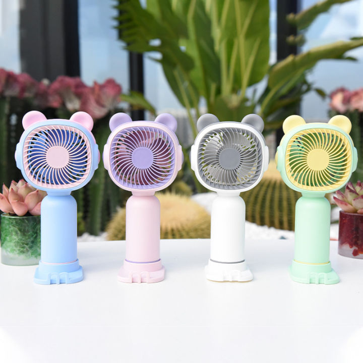 Cartoon usb Rechargeable Portable Little Fan Office Desktop Lazy Phone ...