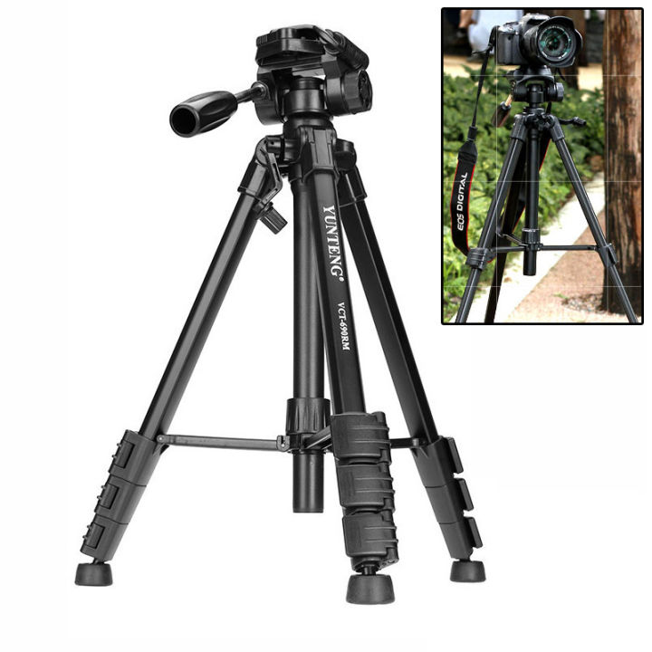 YUNTENG Camera Tripod with 3-dimensional Damping Head (VCT-690RM)(Black ...