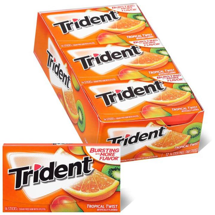 Trident Tropical Fruits Flavor Full Box - 12 Pack (Sugar Free) | Daraz ...
