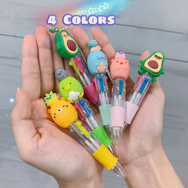 5Pcs/Lot Kawaii 4 Colors Mini Ballpoint Pen Retractable Multicolor Pens ...