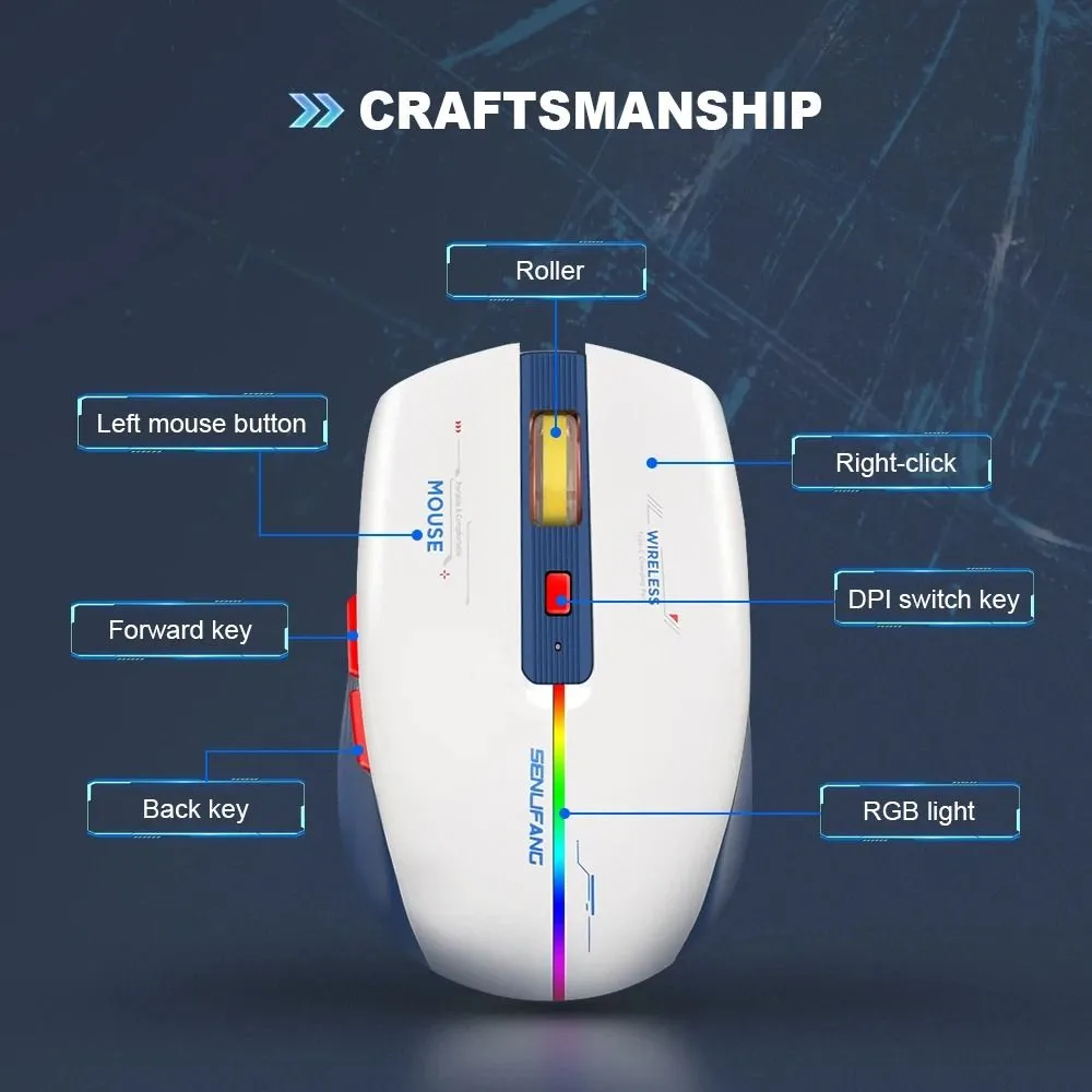 Recharge Mouses ABS LT-T19 2.4GHz Wireless Mouse Bluetooth Compatible ...