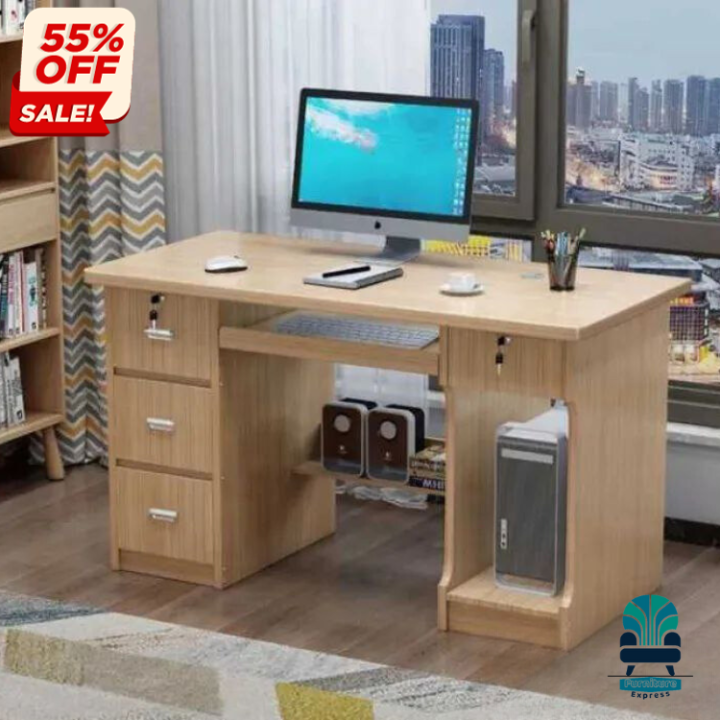 Modern Office Table with File Shelf Workstation | Laptop Computer Table ...