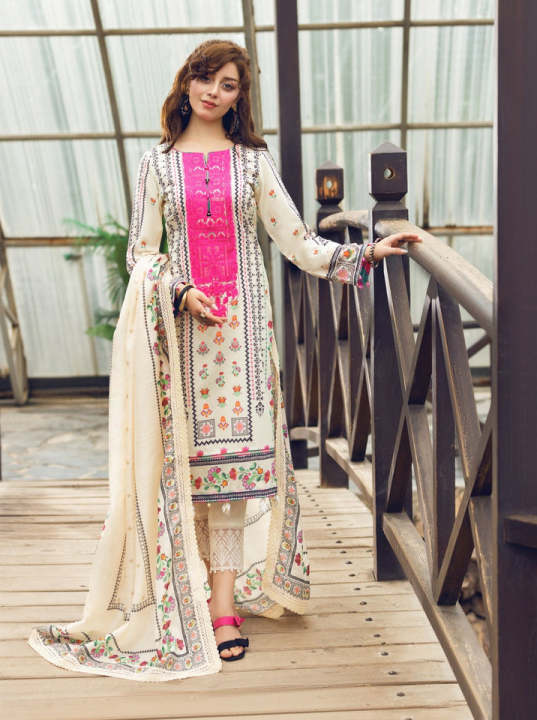 Eid Festive Lawn VOL-02 Heavy EMB. Unstitched 3pcs | Daraz.com.bd