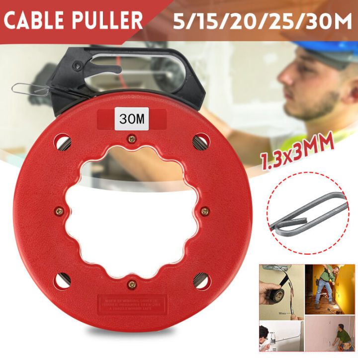 5/15/20/25/30M Electrician Fish Tape Cable Wire Access Puller Conduit ...