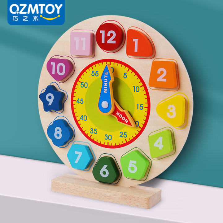 Wooden Clock Model Children's Understanding Time Learning Number Clock ...