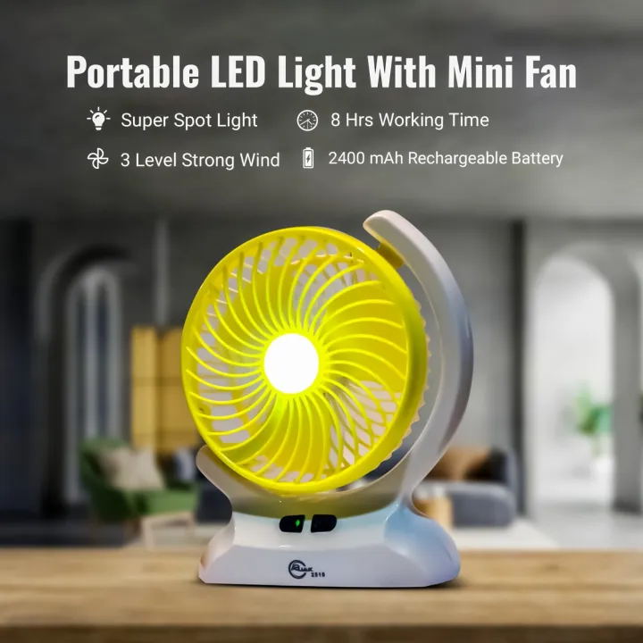 Portable 6″ Mini Table Fan AC DC Rechargeable Battery Operated Fan with ...