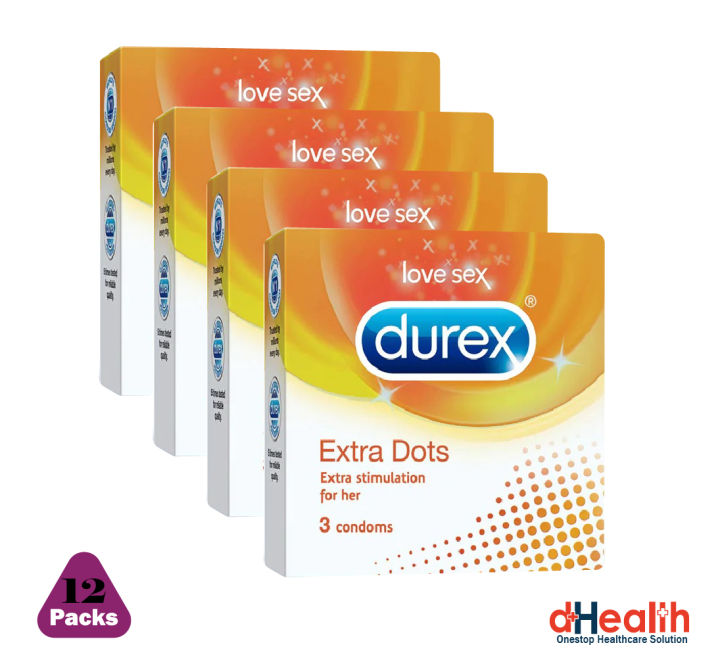 Durex - Extra Dots Condom 4,s Combo Pack (3x4)=12pcs | Daraz.com.bd