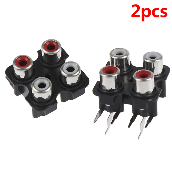 2pcs 4way 6Pin RCA Female Audio Video Plug AV Concentric Socket ...
