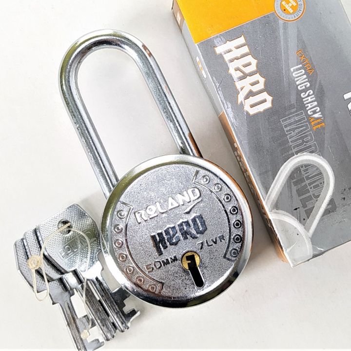 Extra Long Shakel steel Tala 50 mm Padlock for Home & Office. 50 mm ...