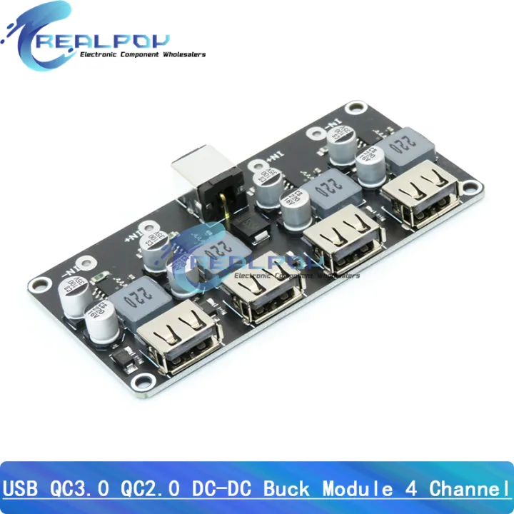 4 Channel USB QC3.0 QC2.0 DC-DC Buck Converter Charging Step Down ...