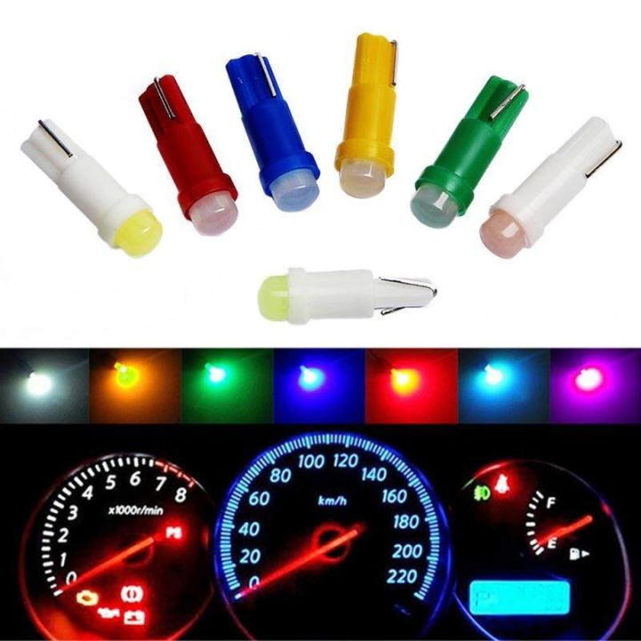 10Pcs DC 12V Car LED Bulb T5 1SMD Car Cob LED Instrument Light ...